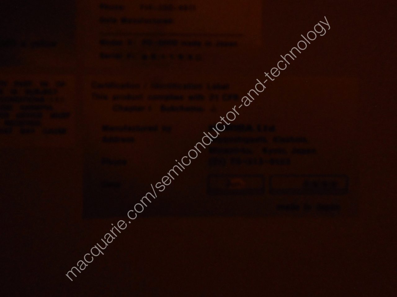 Reticle/Photomask Equipment | Reticle Inspection | Macquarie Group