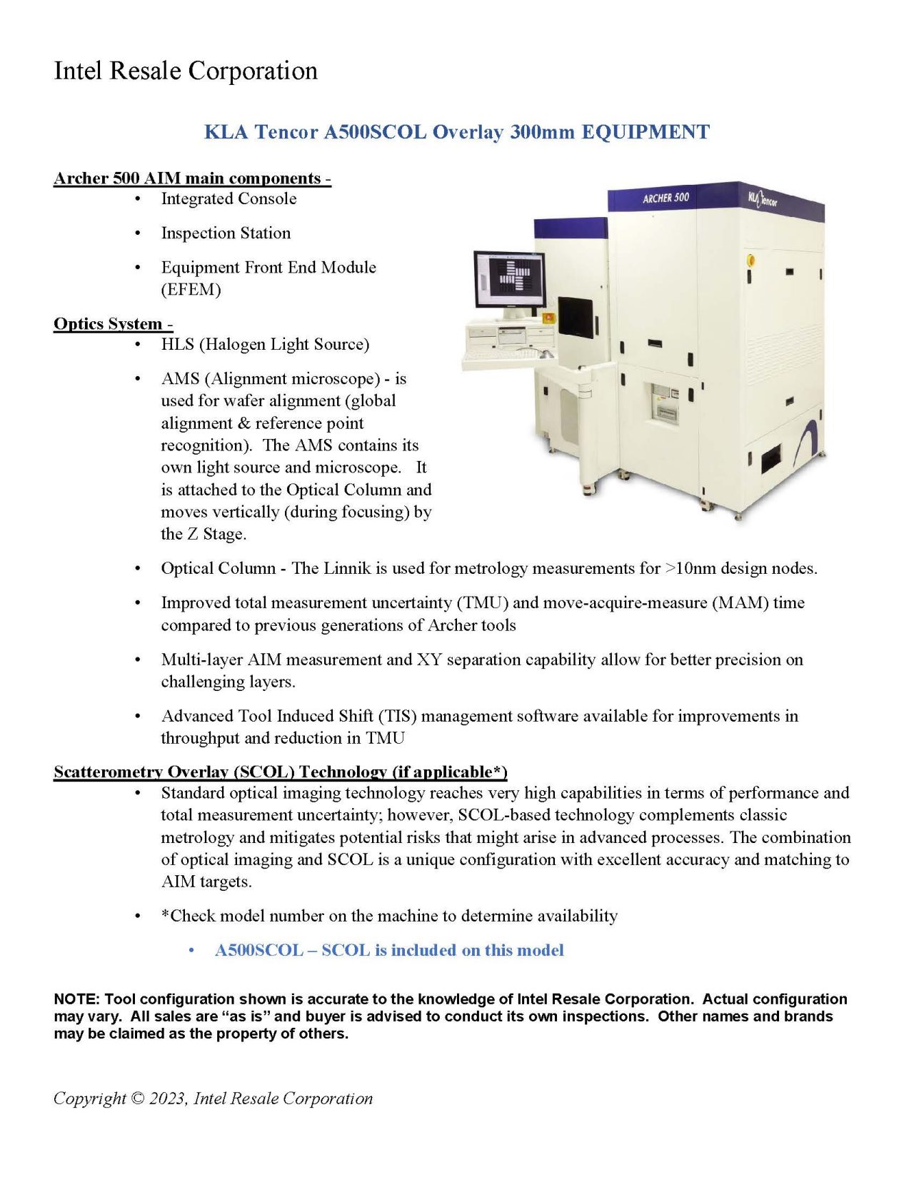 Metrology Equipment | Overlay Measurement System | Macquarie Group